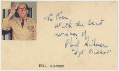 Phil Silvers American Actor Autographed Signed Index Card AMCo COA 27814 | eBay