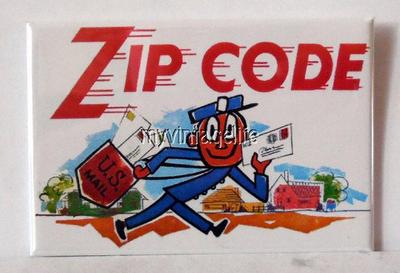 MR. ZIP CODE 2" x 3" Fridge MAGNET ART vintage inspired | eBay
