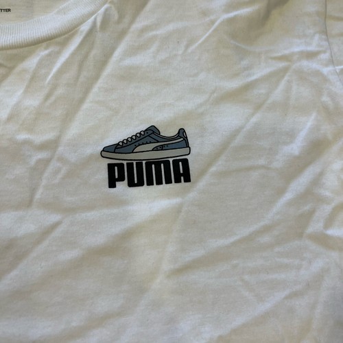 Puma Snickers PumaLogo Short Sleeve T-Shirt Mens White Casual Top 25 ...