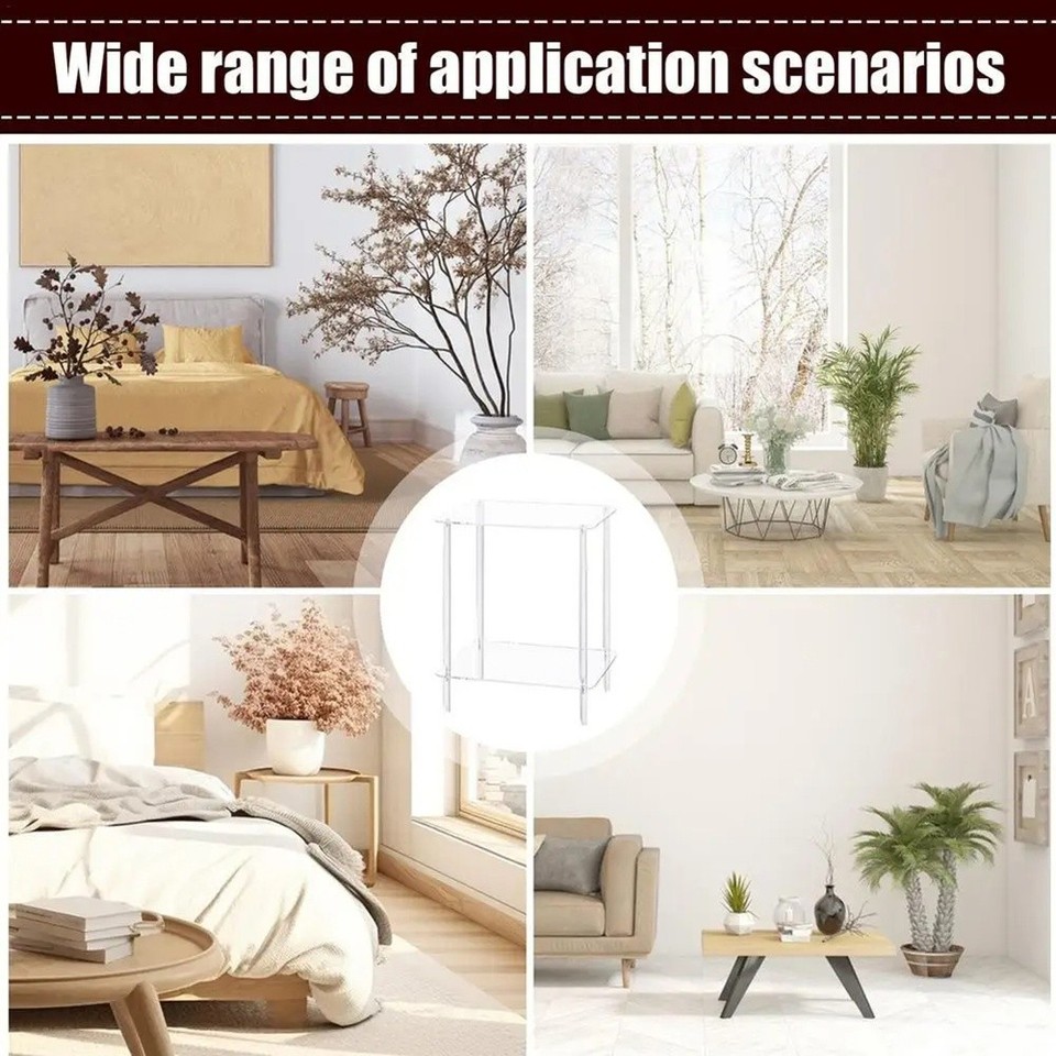 Acrylic Coffee Table Square Side Table Accent Table Sofa Bedside ...