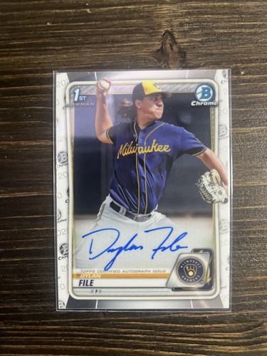 Dylan File 2020 Bowman 1st Chrome Prospect Auto #CPA-DF - Brewers | eBay