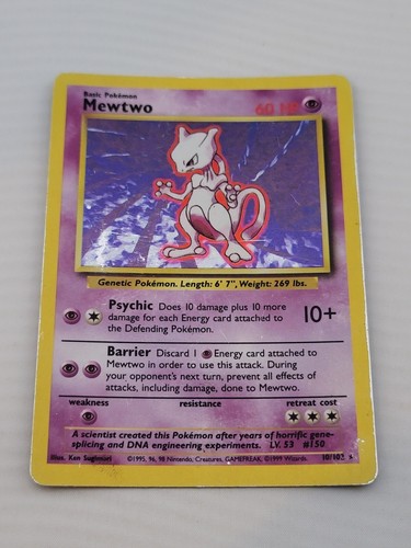 Mewtwo Base Set 10/102 English Holo Pokemon TCG Moderately Played MP | eBay