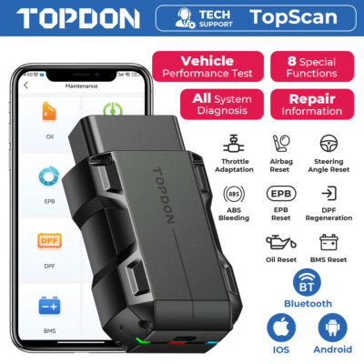 2023 TOPSCAN OBD2 Scanner Car Diagnostic Tool Full System Bidirectional ...