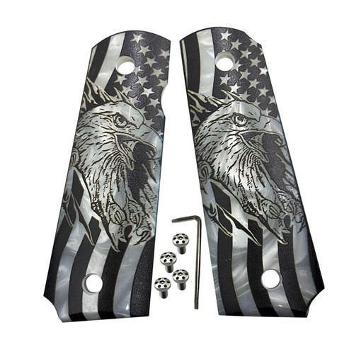 1911 Grips Ambi Cut Custom Gun Grips 1911 Full Size Grips Engraved US ...