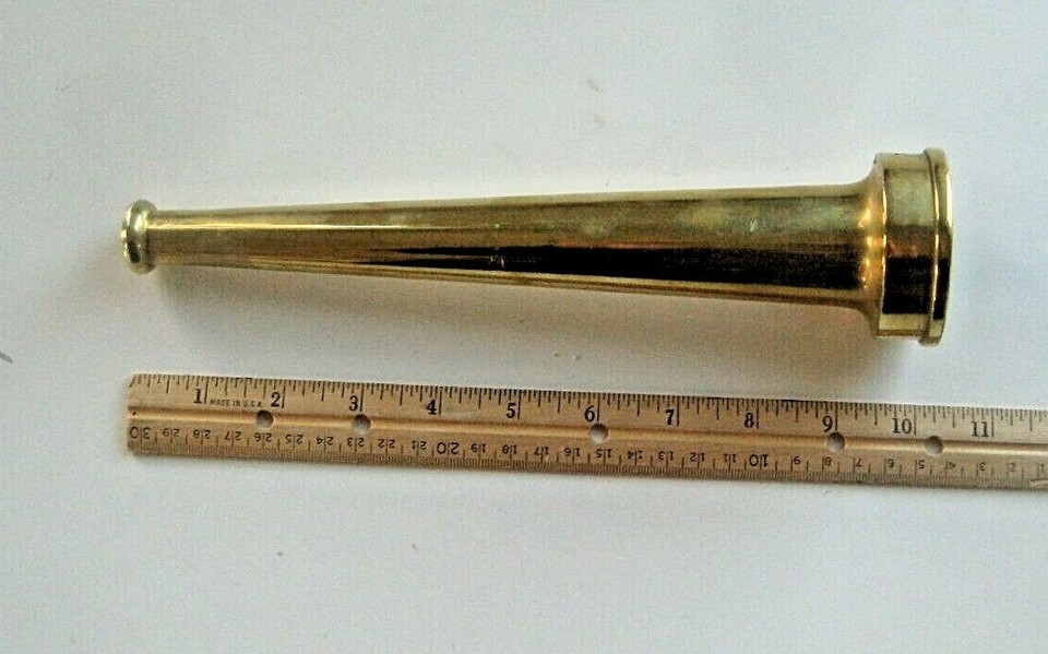 Vintage Powhatan B & I Works Brass Fire Hose Water Nozzle 10" - W ...