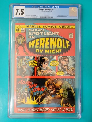 Marvel Spotlight #2 CGC 7.5 VF- 1972 Origin and 1st Werewolf By Night ...
