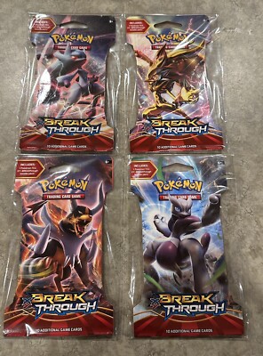 4 Sealed Unweighed Pokemon XY BREAKTHROUGH Blister Packs - Art Set | eBay