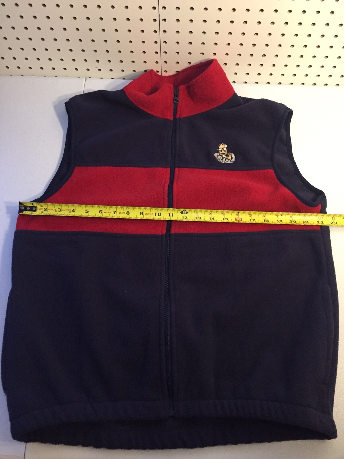 Kentucky Fried Chicken KFC Fleece Vest color block Vintage Colonel ...