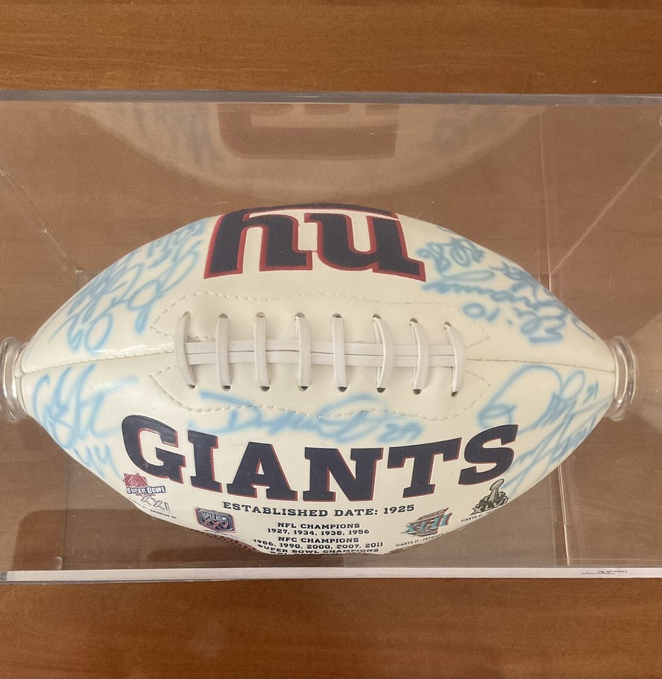 2011 New York Giants Team Signed Football Authenticity From Stadium ...