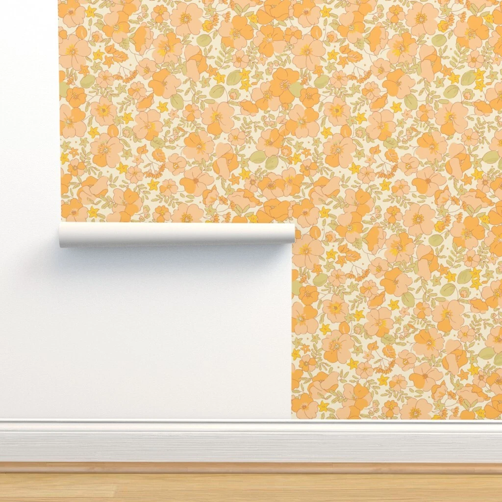 Peach Vintage Wallpaper