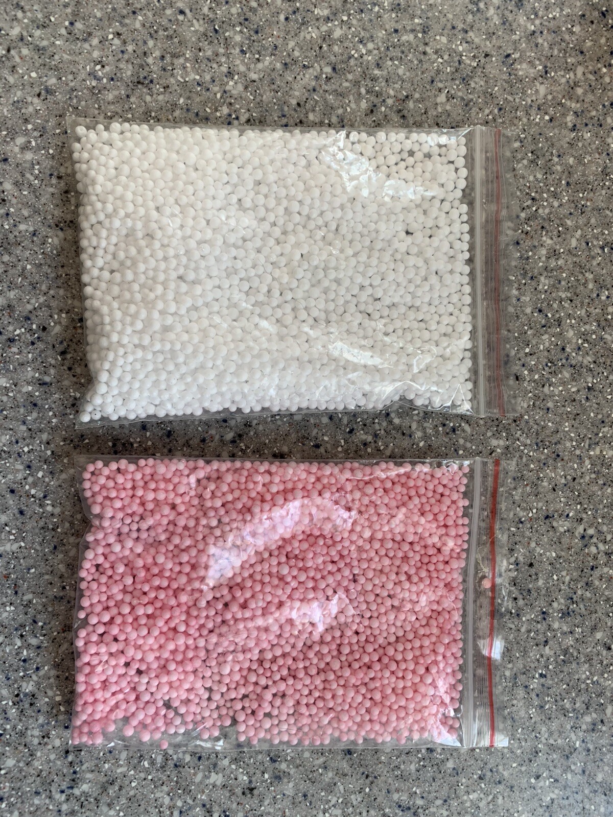 Pink & White Styrofoam Foam Balls Slime DIY Gift Poly Fil Small Beads ...