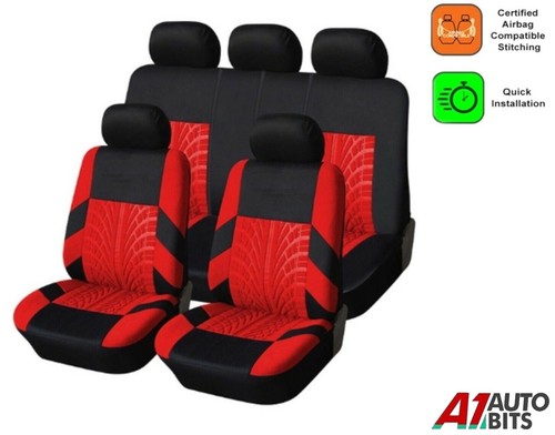 Housse Protection Siège Auto Rouge Noir Set Complet Tissu pour Citroen ...