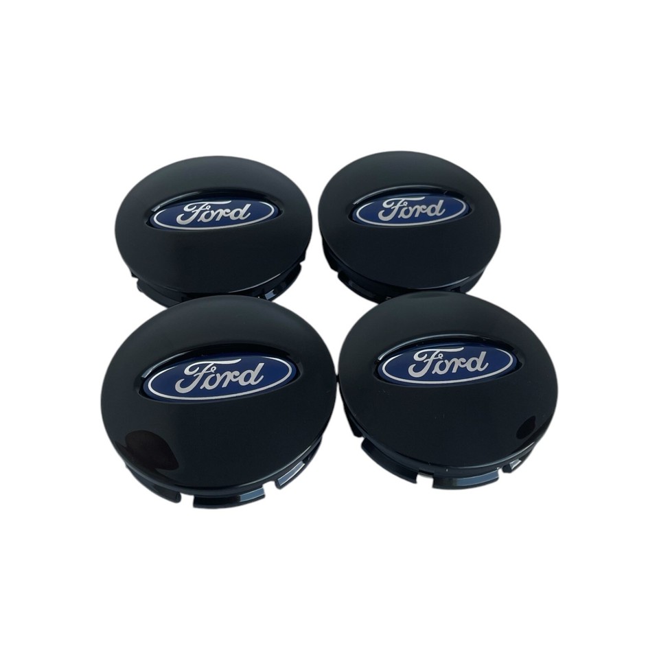 4x Ford Wheel Center Caps Blue on Black 66mm Hub Covers Flex Ranger ...