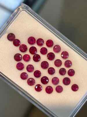 Natural Ruby Round Set Of 15 Pieces 4 MM Gemstones For Jewelry For Her ...