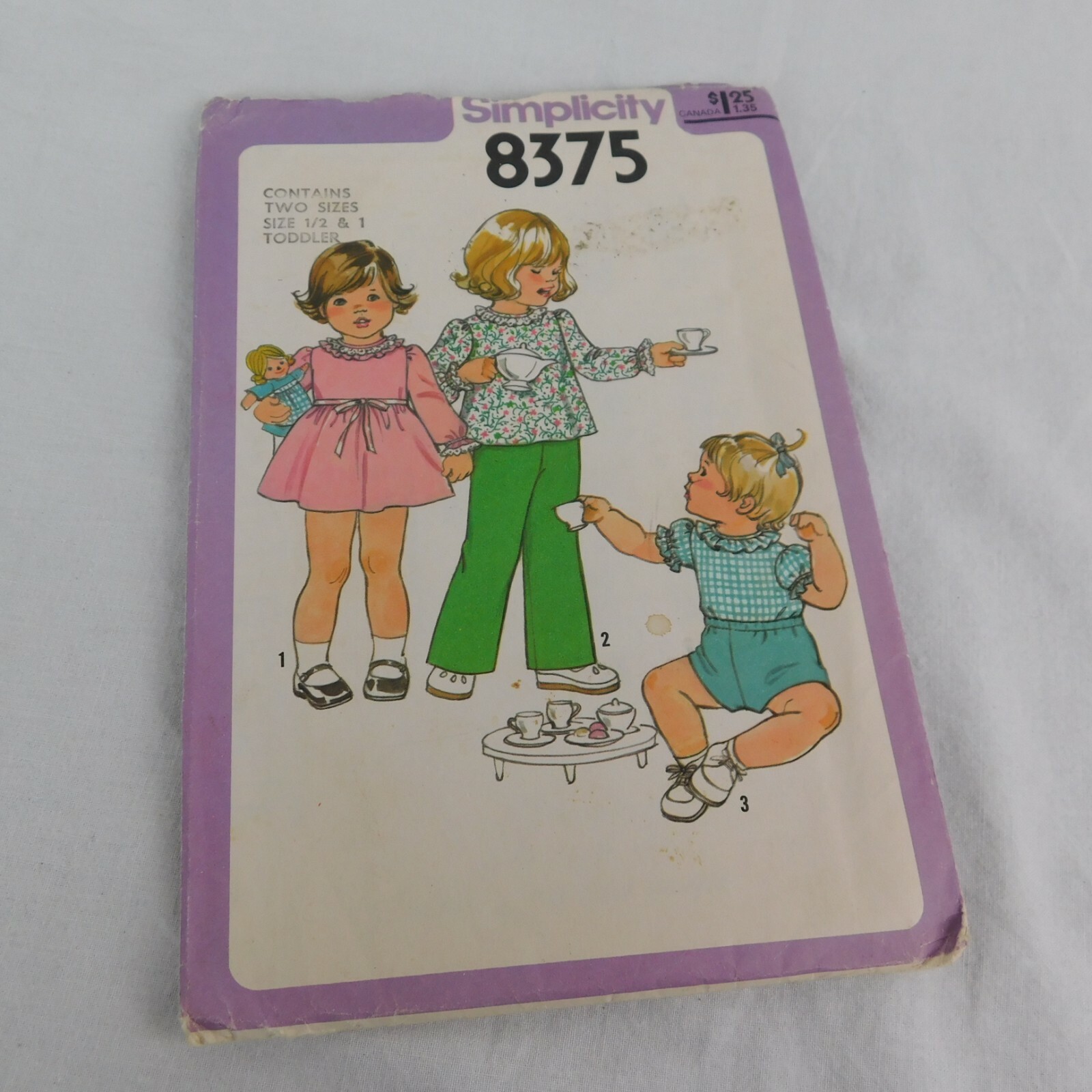 Simplicity 8375 Girls Pant Set Sewing Pattern Size 1/2 to 1 Uncut ...