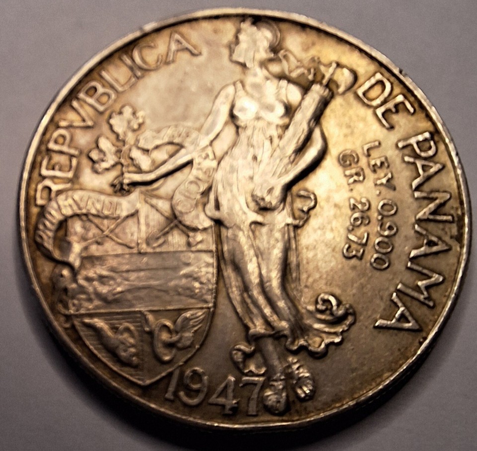 Panama 1947 1 Balboa, CROWN, World Silver Coin. | eBay