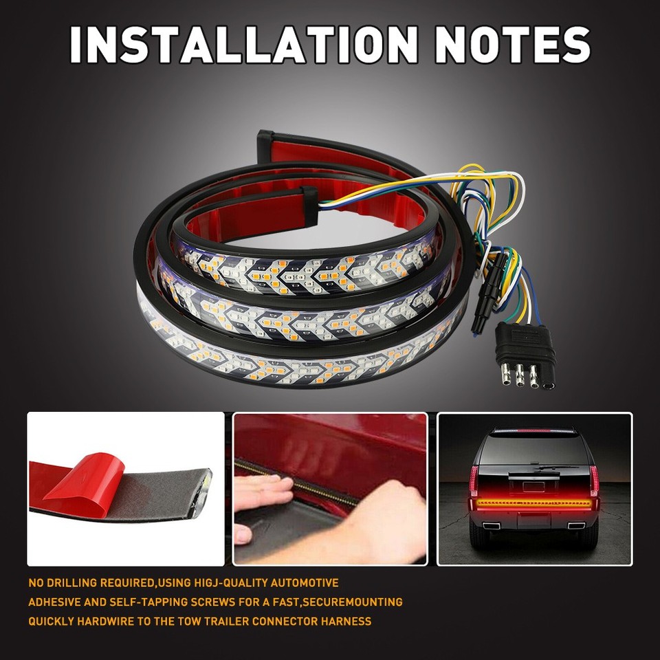 60" LED Strip Tailgate Light Bar Reverse Brake Turn Signal For Ford ...