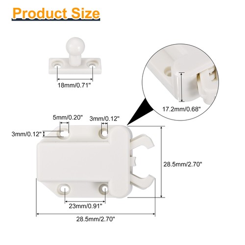 8 Set ABS Automatic Spring Loaded Push to Open Door Catch Touch Lock ...