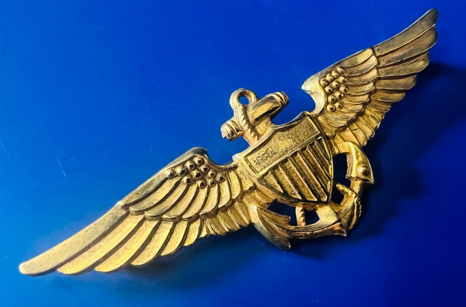 US NAVAL AVIATOR PIN BACK FULL SIZE WINGS-HALLMARKED | eBay