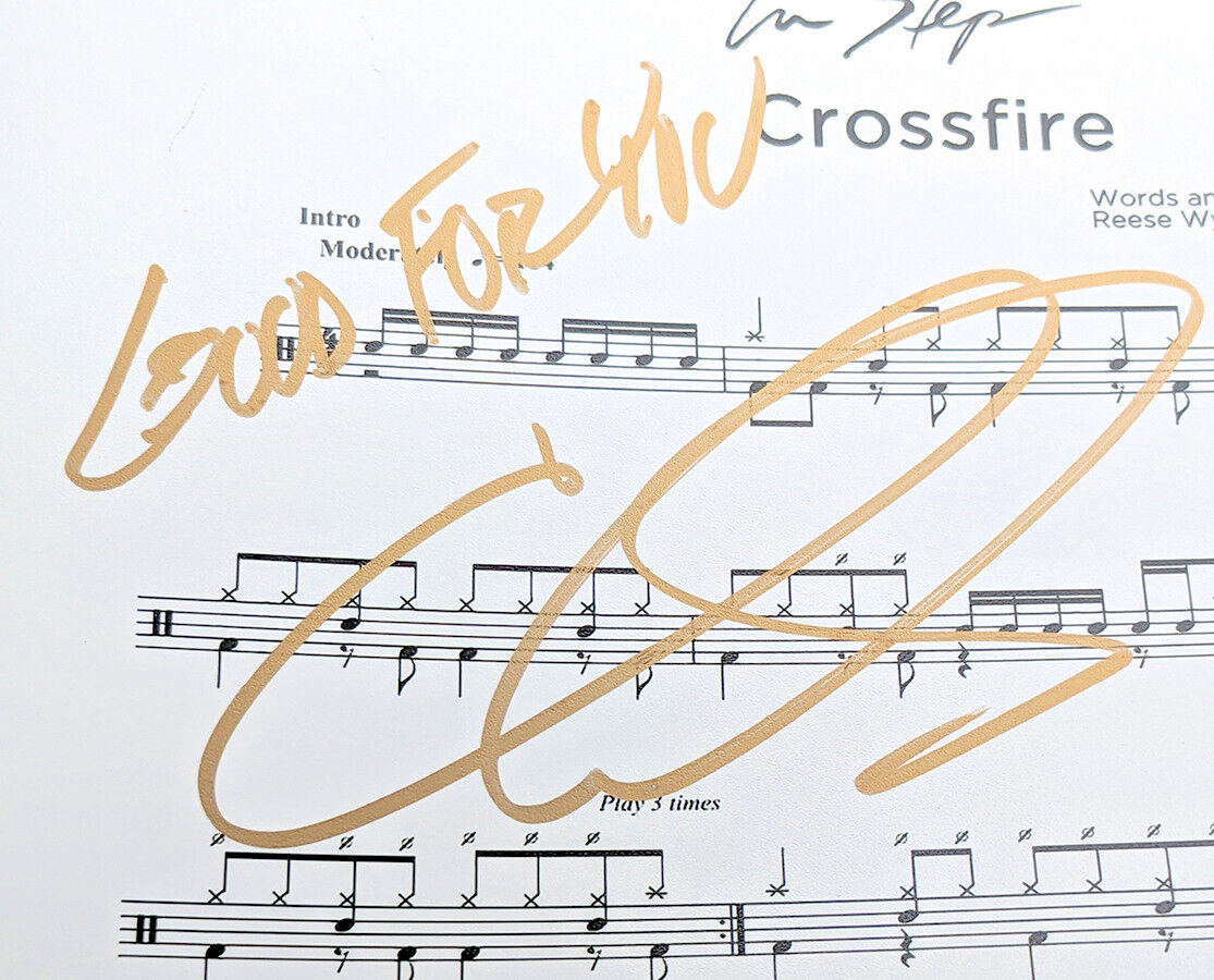 CHRIS LAYTON DOUBLE TROUBLE signed 8x10 DRUM CHART photo STEVIE RAY ...