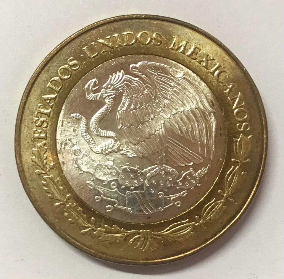 MEXICO Messico 100 pesos 2004 Bimetallic coin KM#740 estado de oaxaca E ...