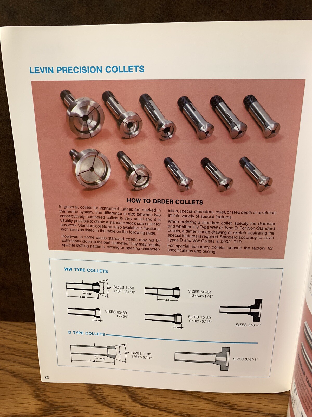 nos LEVIN Catalog, 10mm/8mm Watchmaker’s Jeweler’s Lathe, Collets ...