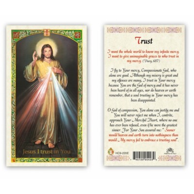 Divine Mercy - Trust - Paperstock Holy Card HC9-220ENL | eBay
