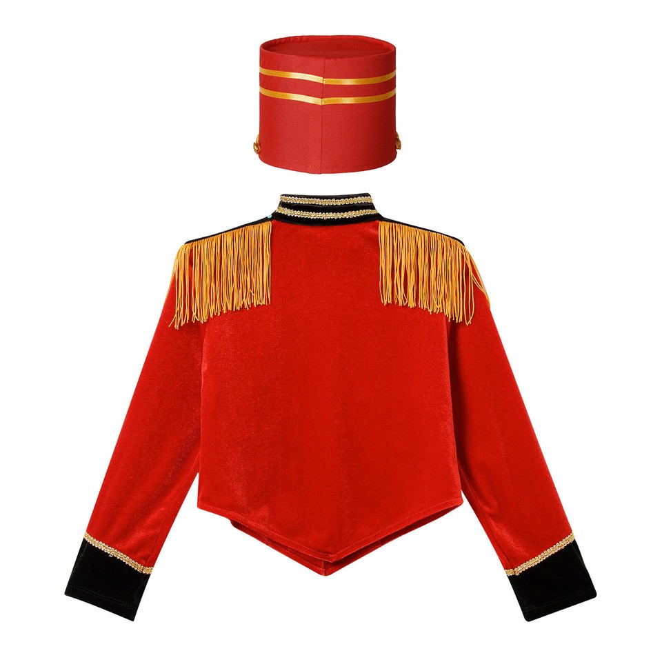Boy Girls Circus Ringmaster Jacket Tassel Coat Marching Band Uniform ...