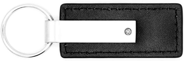 Genuine Black Leather Rectangular Silver Ford F250 Logo Key Chain Fob ...