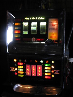 ANTIQUE VINTAGE BALLY'S SLOT MACHINE' MODEL 742-A FIVE LINER CLEAN ...