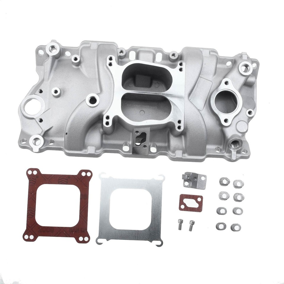 Carbureted Dual Plane Intake Manifold for Chevy 283 305 Small Blocks ...