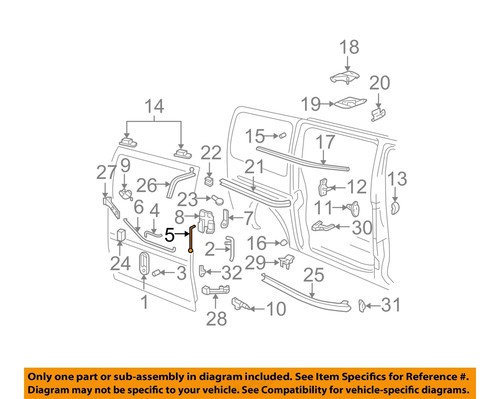 GM OEM 16-25 Express 2500 Side Loading Door Lock Hardware-Control Rod ...