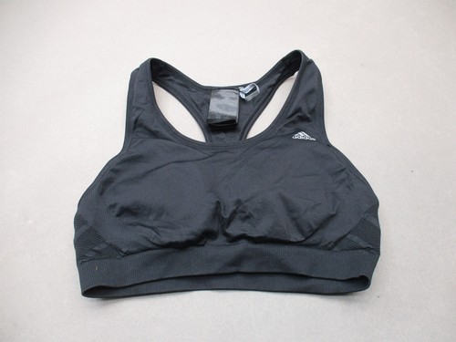ADIDAS Size M Womens Black Lined Wireless Pull On Racer Back Sports Bra ...