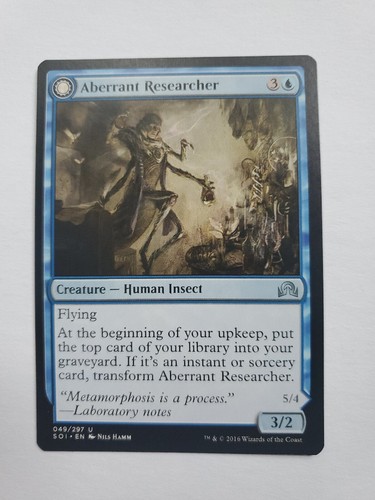 MTG Magic The Gathering Card Aberrant Researcher Creature Human Insect ...