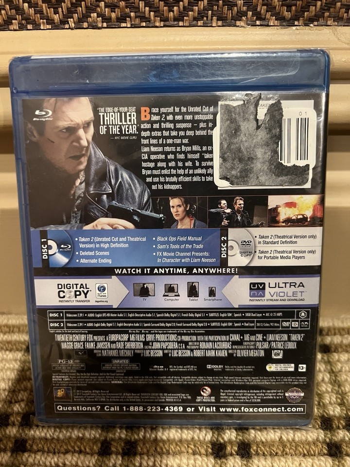 Taken 2 (Blu-ray/DVD, 2013, 2-Disc Set, Unrated/Theatrical) BRAND NEW ...