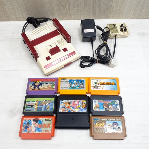Famicom original Console with 8 games & cables Japan system 1983 ...