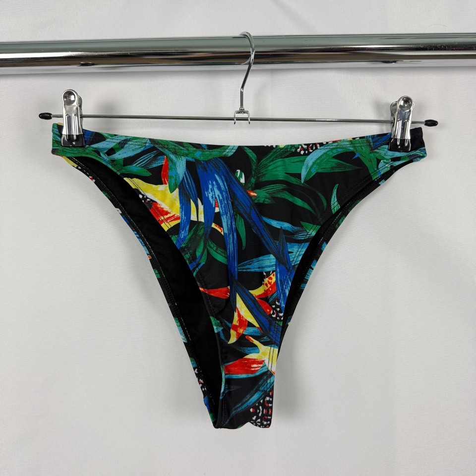 Nasty Gal Collection Sz 6 Tropical Floral Hawaiian Cheeky Bikini Swim ...