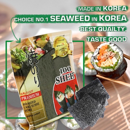 Roasted Korean Nori Sheets for Sushi Rolls - 100 Australia | Ubuy