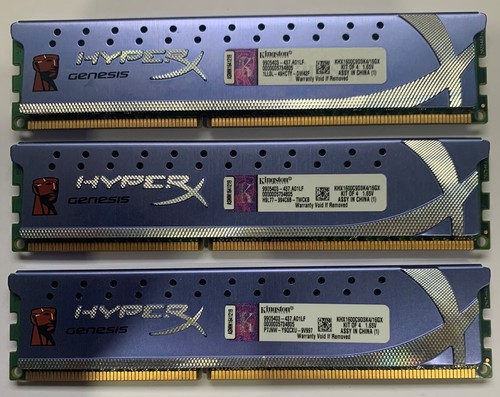Lot of 3 Kingston HyperX Genesis 1600MHz DDR3 4GB ea. (12GB ...