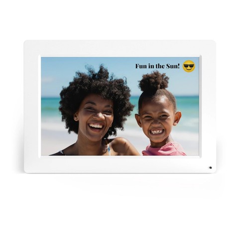 PhotoShare 10" Smart Digital Picture Frame in Cloud White, Send Pics ...