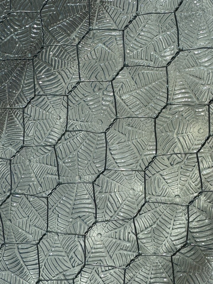 C.1920 Florentine Glass Window Pane w/ Chicken Wire, Fire Prevention ...