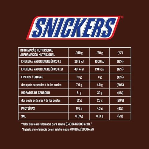 Snickers Chocolate Bar 50g Pack of 24 Individually Wrapped Candy Bars ...