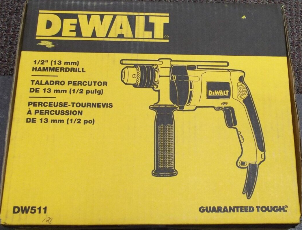 DEWALT DW511 1/2" VSR Single Speed Corded Hammerdrill 695976449375 | eBay