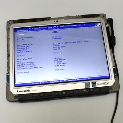 Panasonic Toughbook CF-33 Tablet MK1 I5-7300U 8GB, NO HD, NO BATTERY ...