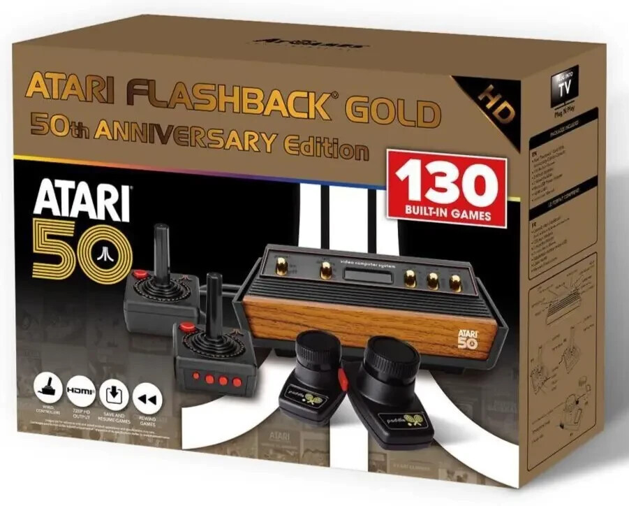 New Atari Flashback Gold Console 50th Anniversary Edition 130 built-in ...