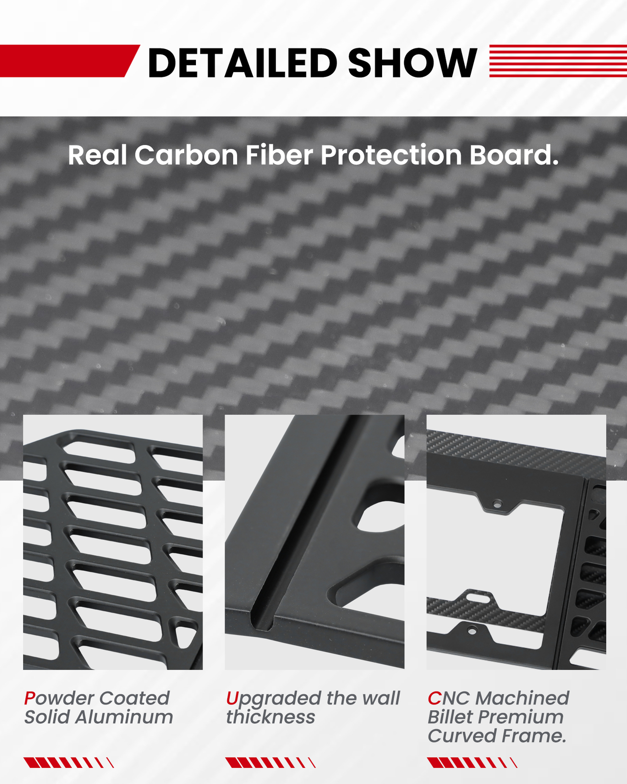 Aluminum & Carbon Fiber License Plate Frame for C8 Corvette ST Z51 2020 ...