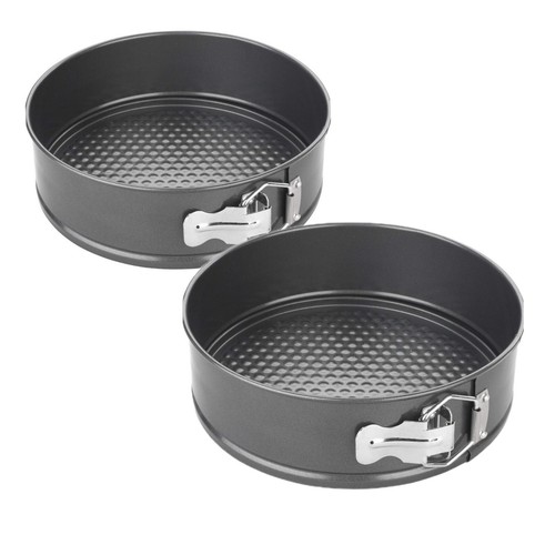 2 X Cake tin Loose Bottom Baking Tins Non Stick Metal spring form 7 ...