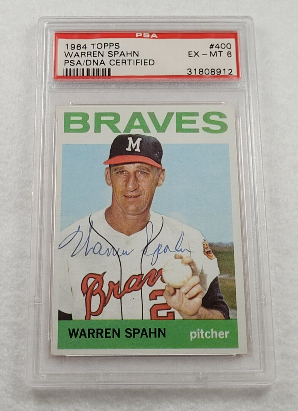 Rare 1964 WARREN SPAHN Signed Topps Trading Card-Hall of Fame-BRAVES ...