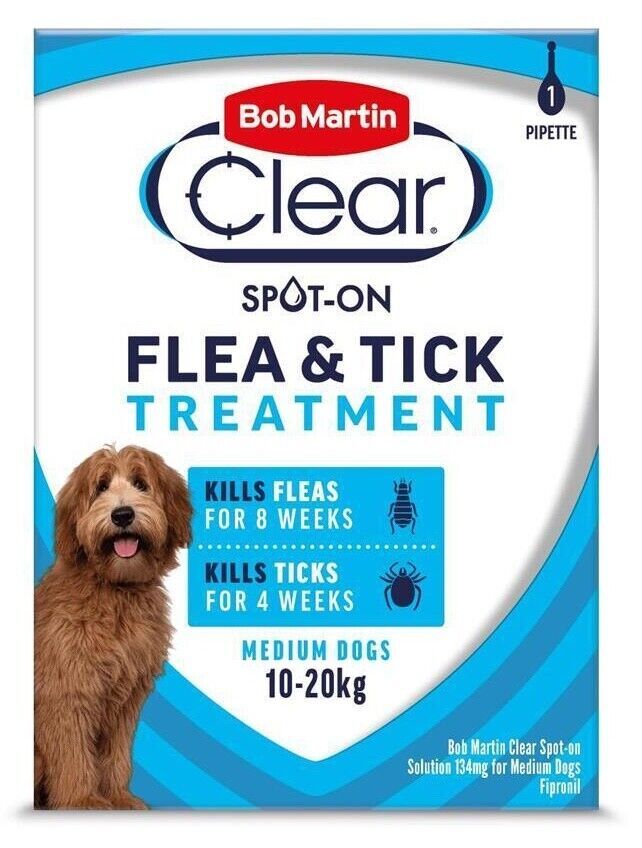Bob Martin Clear Spot On Flea Treatment for Cats, Dogs, Kill Fleas and ...