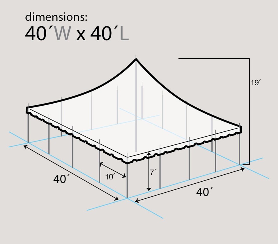 40x40 Commercial Pole Tent Canopy Sectional Outdoor Party Gazebo Heavy ...